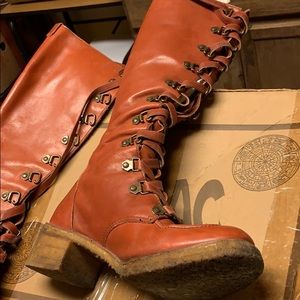 Zodiac | Shoes | Perfect Vintage Zodiac Laceup Knee High Lthr Boots ...
